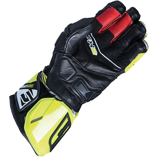 Five RFX2 Leather Gloves - Fluo Yellow - FREE UK DELIVERY