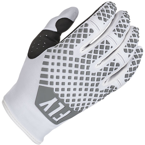 Fly Racing Kids Kinetic Textile Gloves - White - SPORTSBIKESHOP