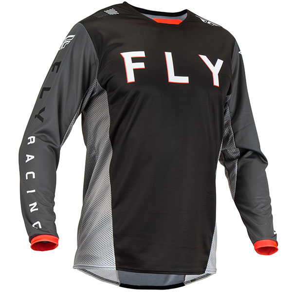 Fly Racing Kinetic Kore Jersey - Black / Grey - FREE UK DELIVERY