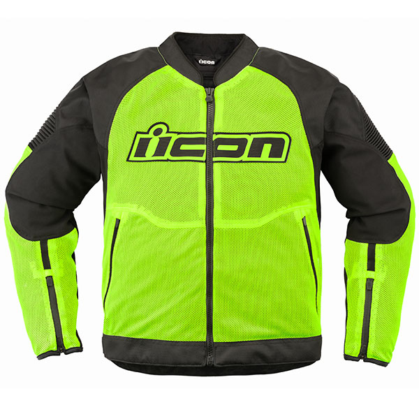 Icon Overlord 3 Mesh Jacket - Hi-Vis Yellow / Black - FREE UK DELIVERY