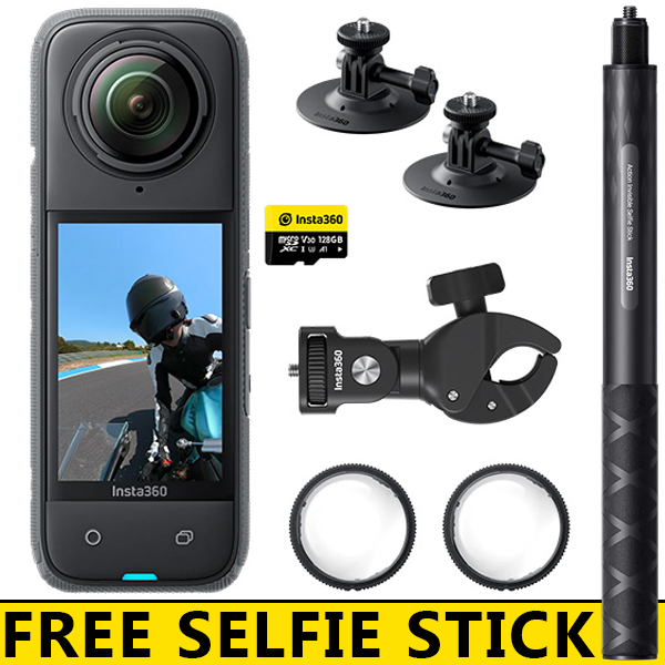 Insta360 X4 Action Camera - Motorcycle Bundle - FREE UK DELIVERY