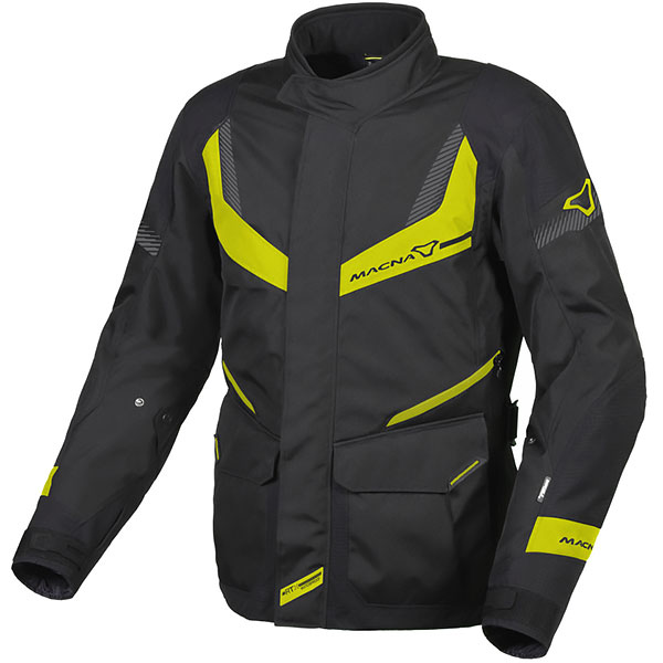Macna Rancher Textile Jacket - Black / Fluo Yellow - FREE UK DELIVERY