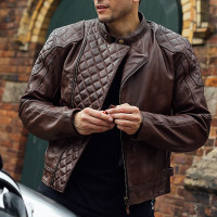 Merlin Chester Cafe D3O Leather Jacket - Brown - FREE UK DELIVERY