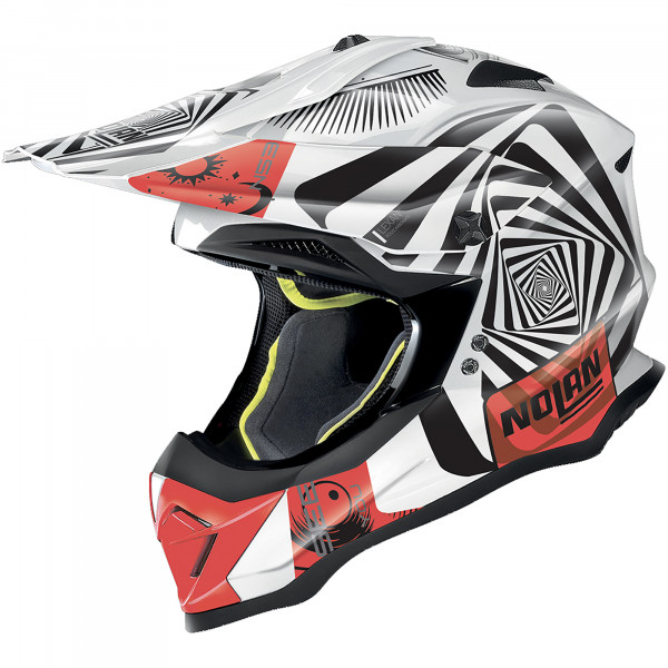Nolan N53 MX - Riddler Metal White / Black / Red - FREE UK DELIVERY